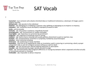 Most Common SAT Vocabulary Words | SAT Vocab List | TopTestPrep.com