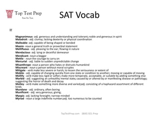 Most Common SAT Vocabulary Words | SAT Vocab List | TopTestPrep.com