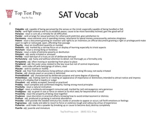 Most Common SAT Vocabulary Words | SAT Vocab List | TopTestPrep.com