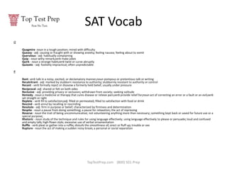 Most Common SAT Vocabulary Words | SAT Vocab List | TopTestPrep.com
