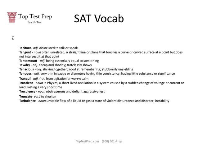 Most Common SAT Vocabulary Words | SAT Vocab List | TopTestPrep.com