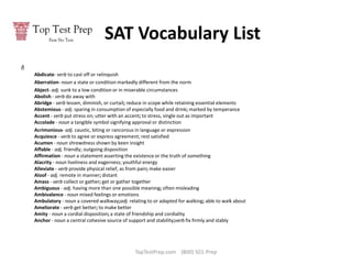 Most Common SAT Vocabulary Words | SAT Vocab List | TopTestPrep.com