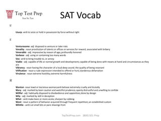 Most Common SAT Vocabulary Words | SAT Vocab List | TopTestPrep.com