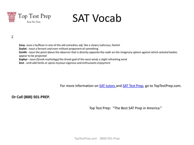 Most Common SAT Vocabulary Words | SAT Vocab List | TopTestPrep.com