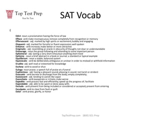 Most Common SAT Vocabulary Words | SAT Vocab List | TopTestPrep.com