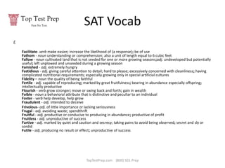 Most Common SAT Vocabulary Words | SAT Vocab List | TopTestPrep.com