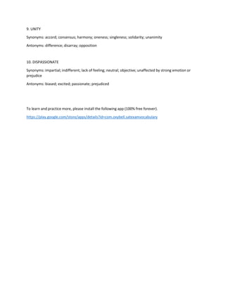 Sat Vocabulary Practice Questions | PDF