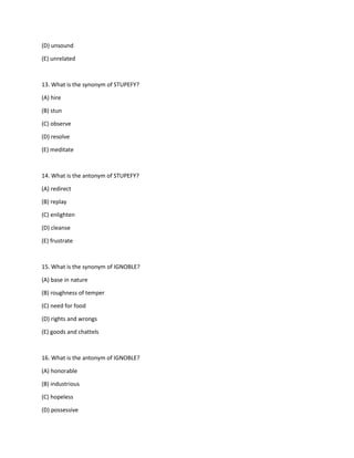 Sat Vocabulary Review | PDF