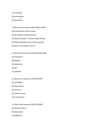 Sat Vocabulary Study | PDF