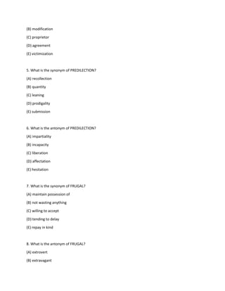 Sat Vocabulary Study Guide | PDF