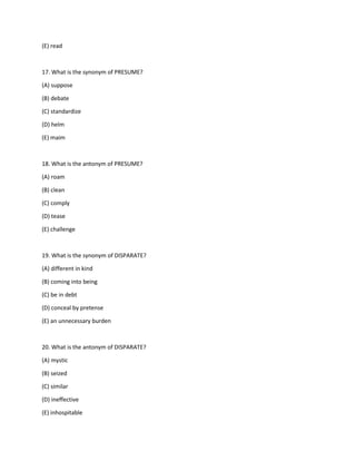 Sat Vocabulary Study Guide | PDF