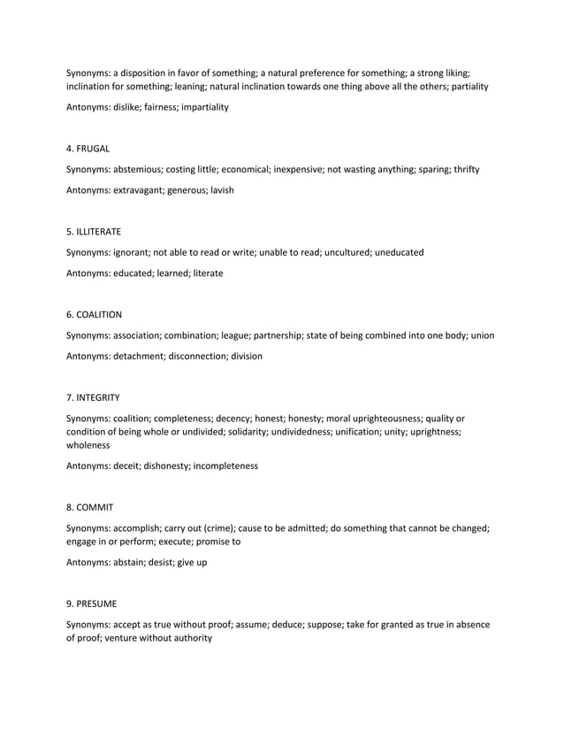 Sat Vocabulary Study Guide | PDF