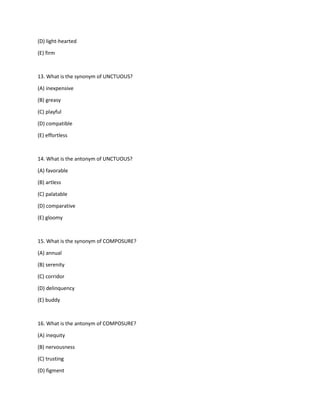 Sat Vocabulary Study The Scarlet Letter | PDF