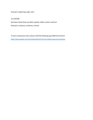 Sat Vocabulary Study The Scarlet Letter | PDF