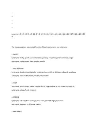 Sat Vocabulary Words Book | PDF