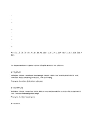 Sat Vocabulary Words With Definitions And Sentence | PDF