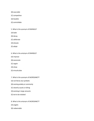 Sat Vocabulary Workbook | PDF