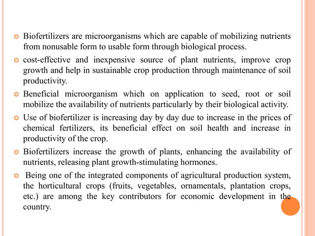 INTEGRATED USE OF BIOINOCULANTS AND FERTILIZERS IN VEGETABLES FOR ...
