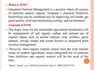INTEGRATED USE OF BIOINOCULANTS AND FERTILIZERS IN VEGETABLES FOR ...