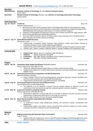 Satwik resume | PDF