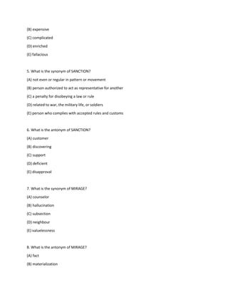 Sat Word Of The Day List | PDF