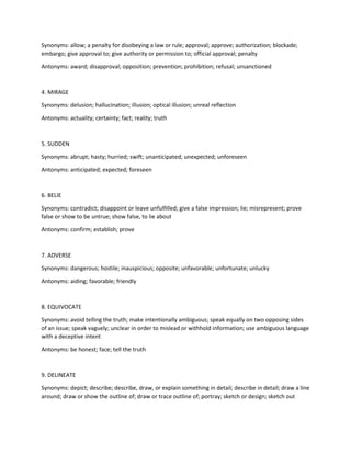Sat Word Of The Day List | PDF