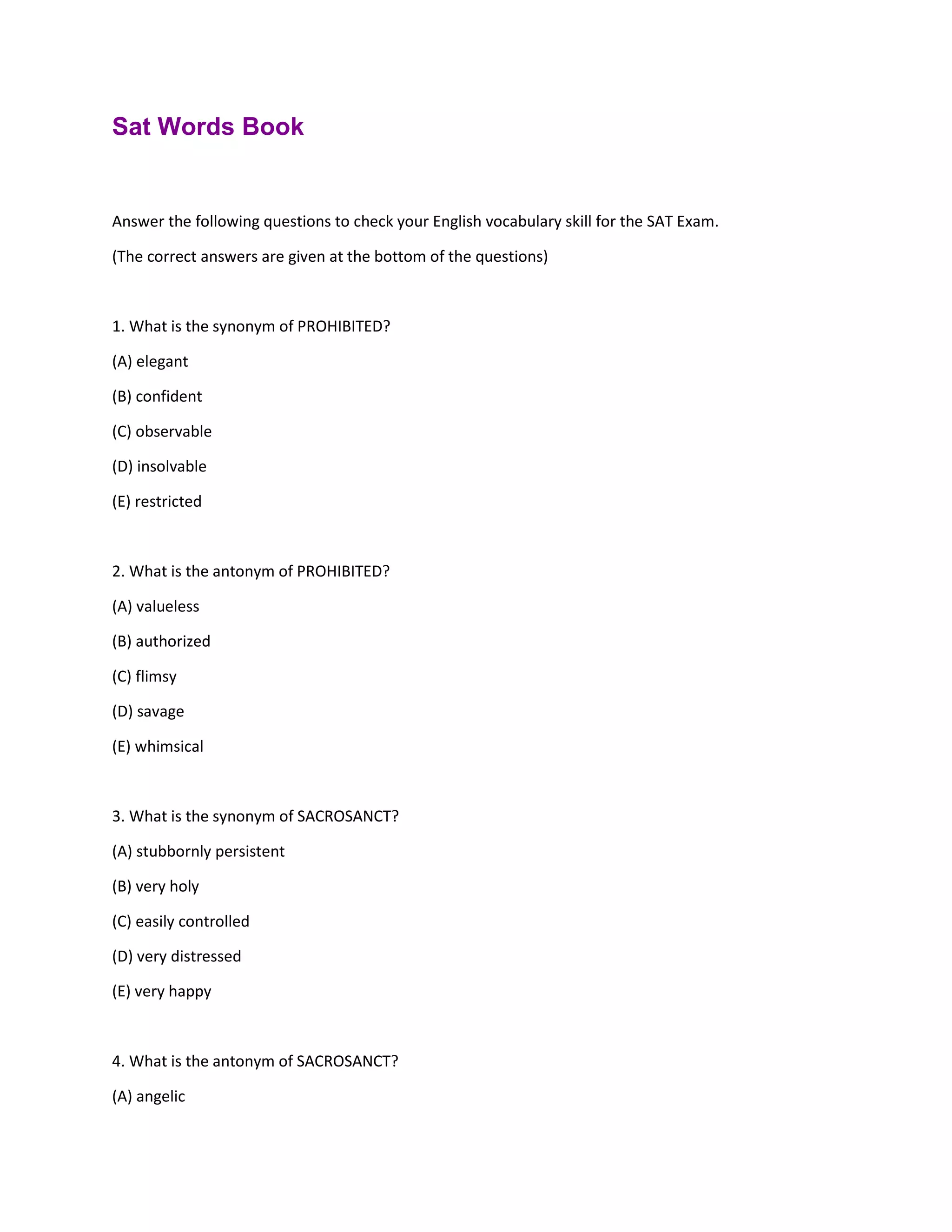 Sat Words Book | PDF | Law