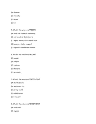 Sat Words Quizlet | PDF