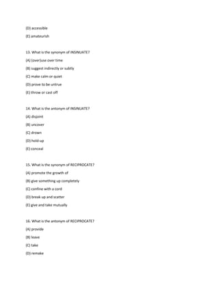 Sat Words Quizlet | PDF
