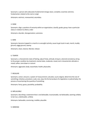 Sat Words With Sentences | PDF