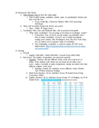 SAT Workshop Curriculum | DOCX | Standardized Testing | Educational ...