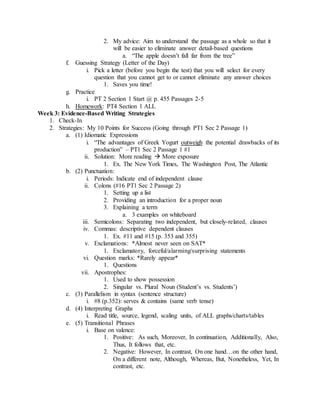 SAT Workshop Curriculum | DOCX | Standardized Testing | Educational ...