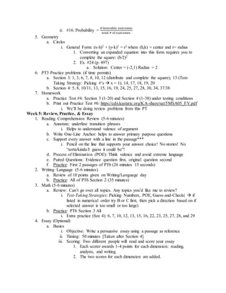 SAT Workshop Curriculum | PDF