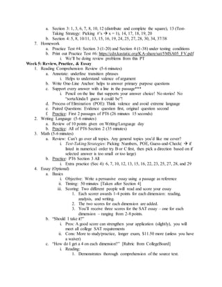 SAT Workshop Curriculum | DOCX