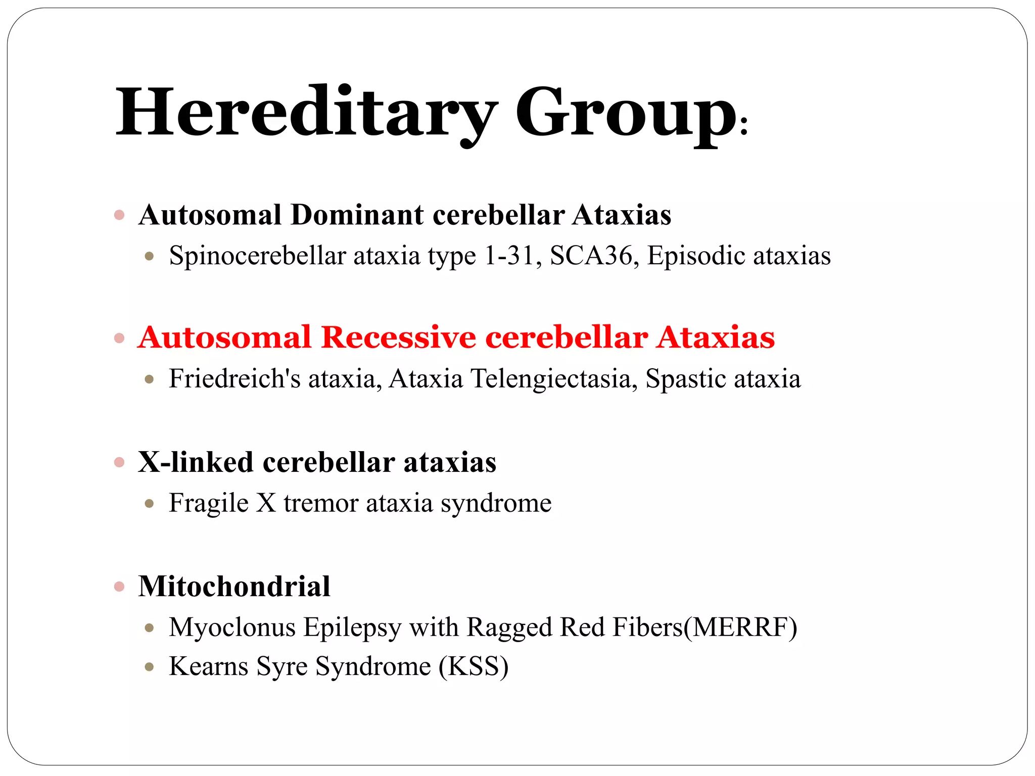 Approach to a case of ataxia | PPTX