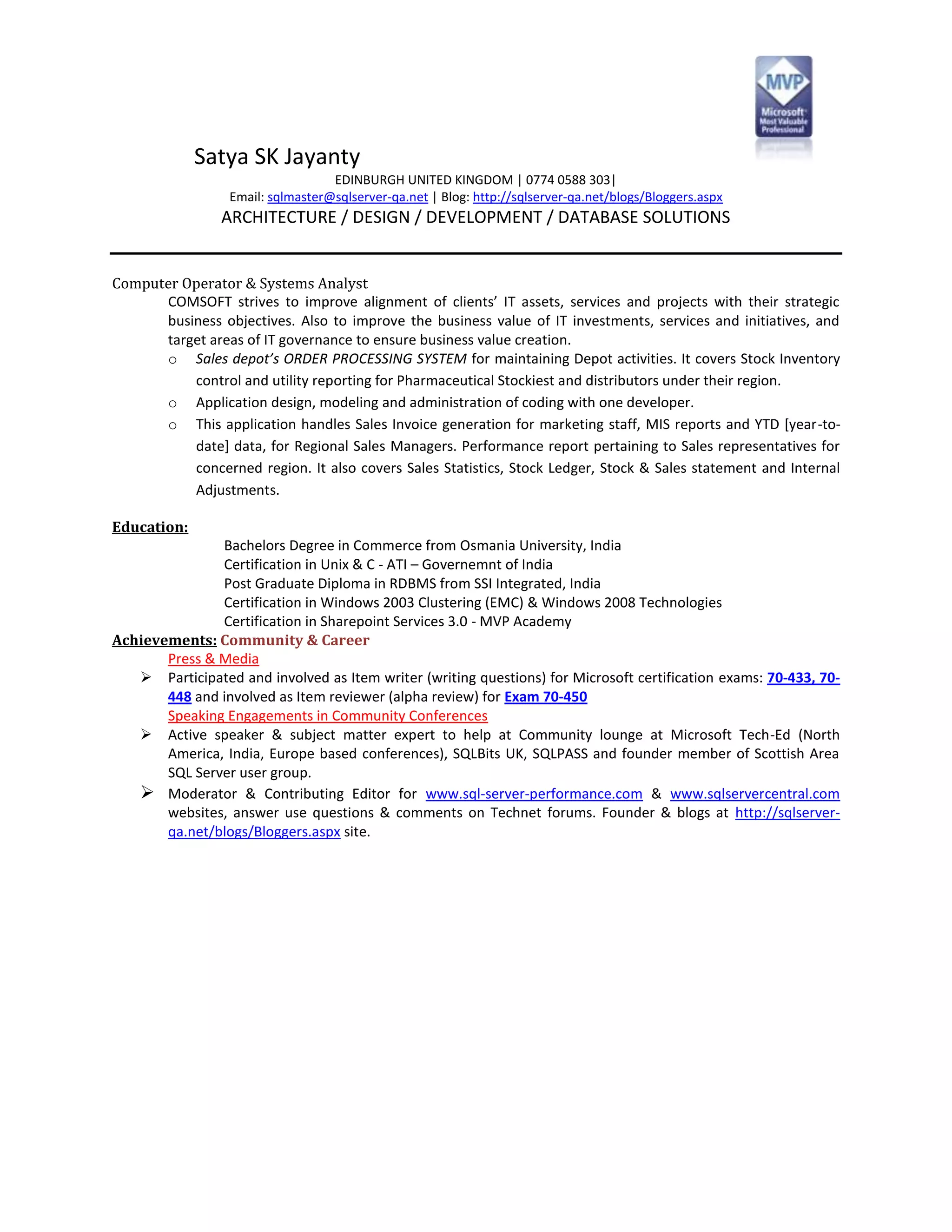 Satya Cv | PDF
