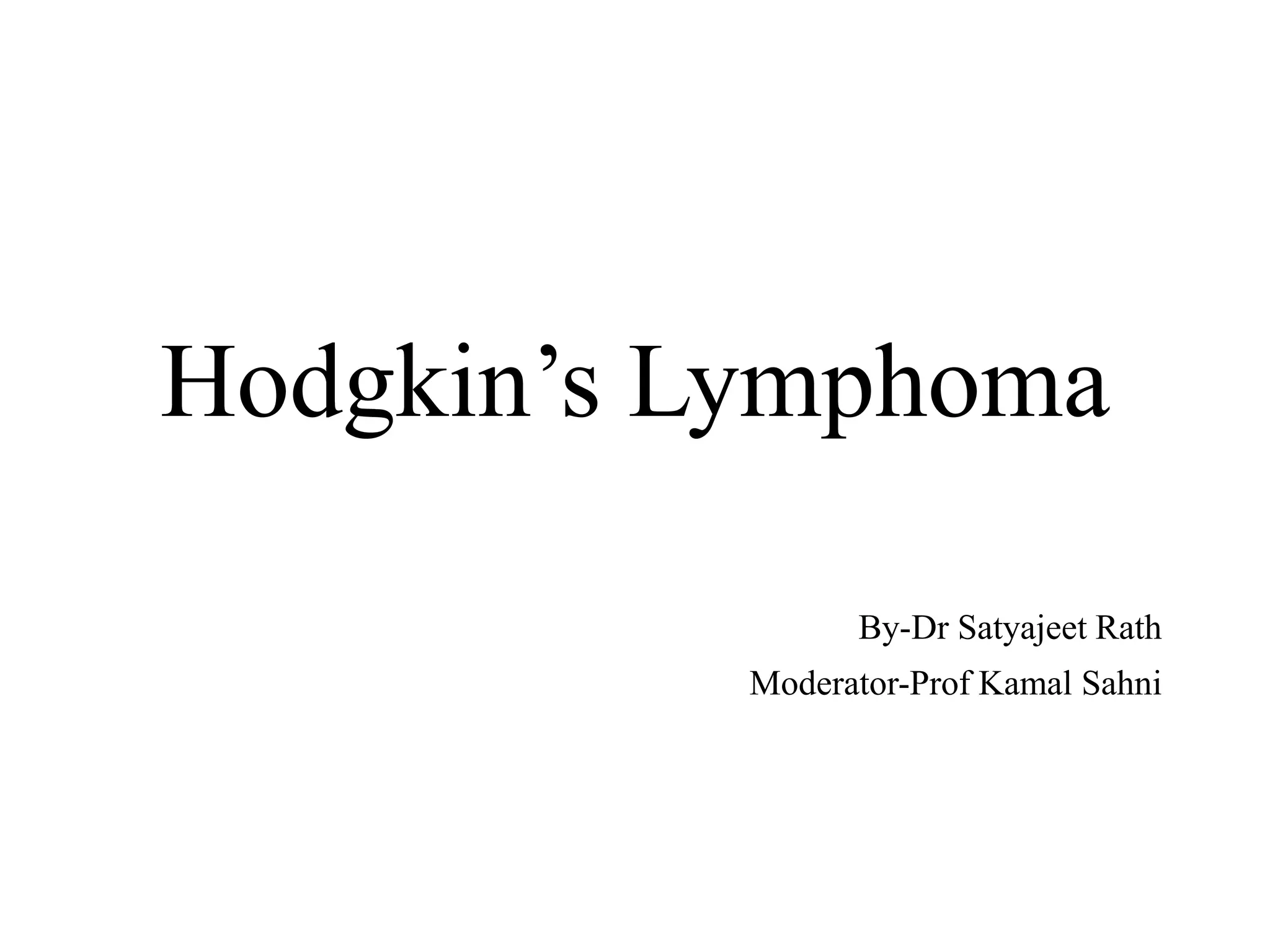 Hodgkin’s lymphoma | PPT