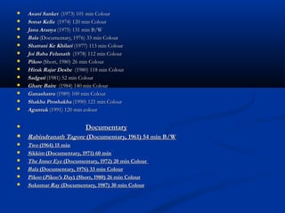 Satyajit ray -- English presentation by Chandradip Banerjee | PPT