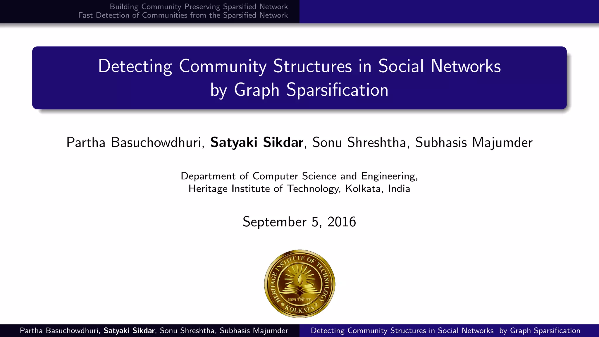 Detecting Community Structures In Social Networks By Graph Sparsification Ppt