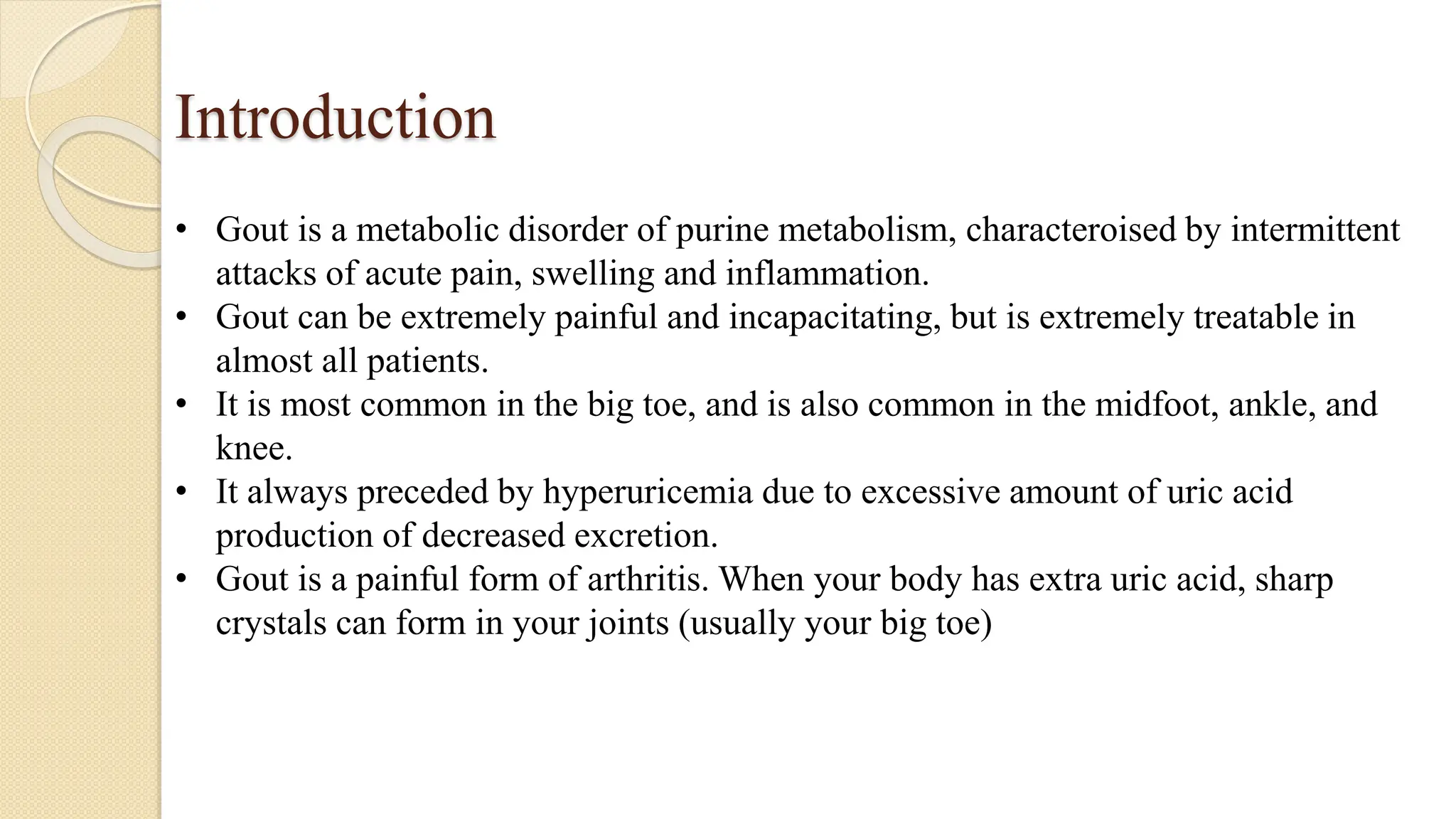 Gout Case Presentation Assignment College | PPTX