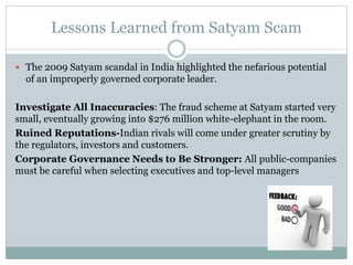 Satyam case | PPTX