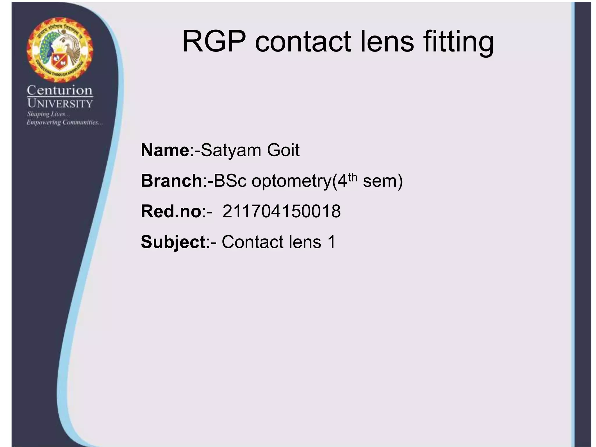 RGP contact lens fitting | PPTX