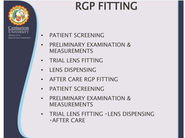 RGP contact lens fitting | PPTX | Eye and Vision Conditions | Diseases ...
