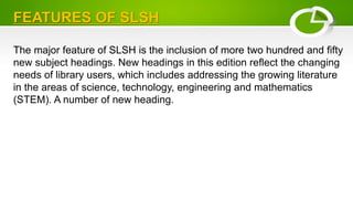 SEARS LIST OF SUBJECT HEADING ppt | PPTX