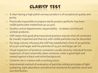 equipment for large scale paretral and quality control | PPT