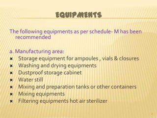 equipment for large scale paretral and quality control | PPT
