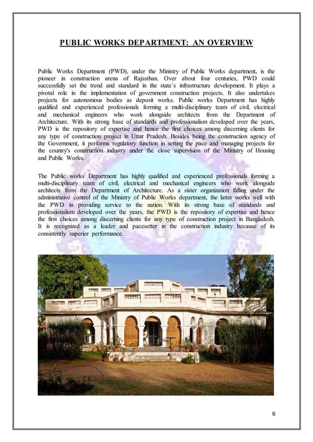 PWD CC ROAD CONSTRUCTION WORK TRAINING REPORT | DOCX