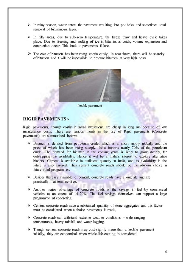 PWD CC ROAD CONSTRUCTION WORK TRAINING REPORT
