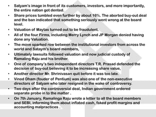 Satyam scam | PPTX