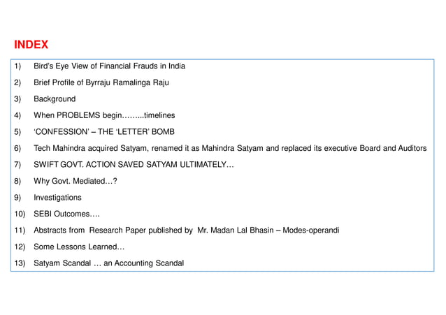 Satyam scam...a shame in indian corporate it world | PPT
